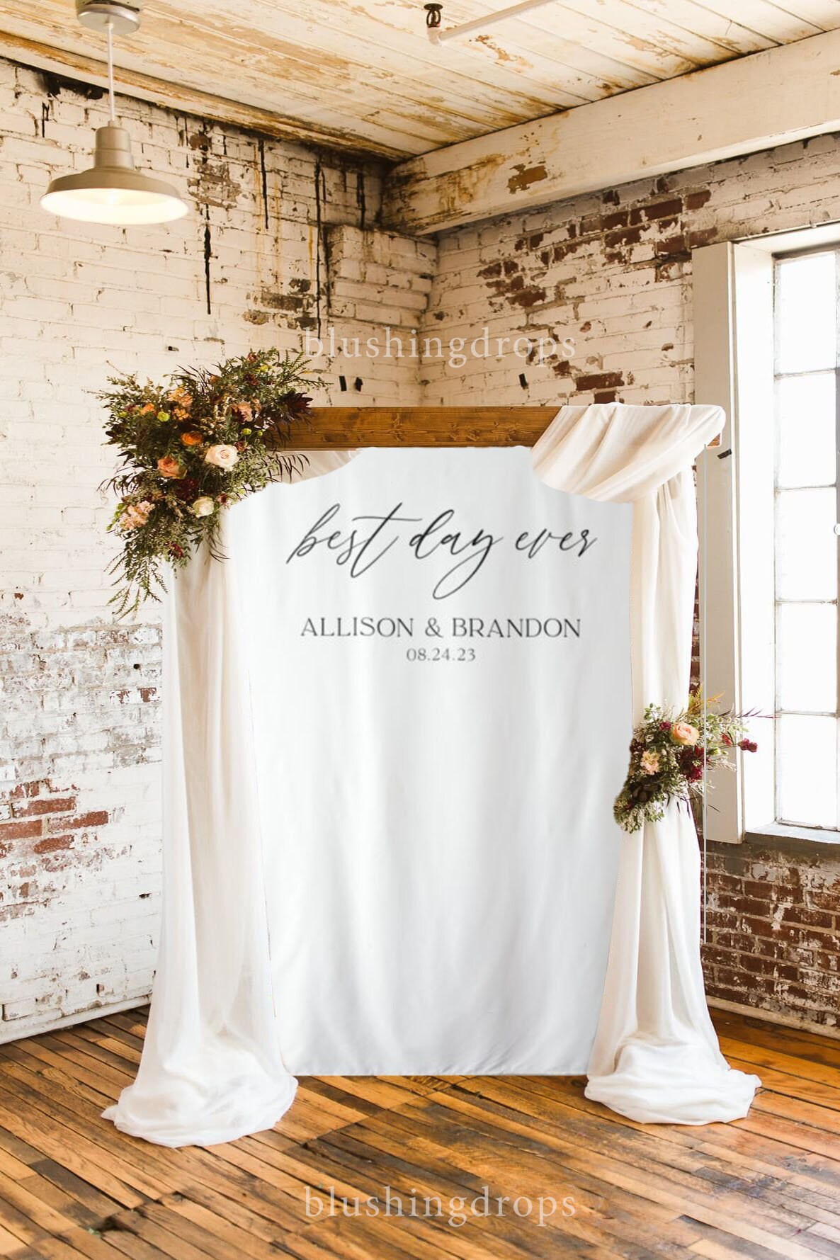 Wedding Photo Backdrop, Best Day Ever Banner, Wedding Photo Booth ...