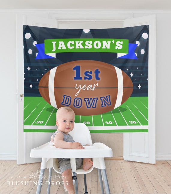 Football Birthday Banner, Football Birthday Decorations, First Year ...
