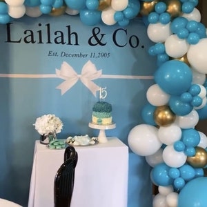 Blue Birthday Party Backdrop, Breakfast at Party Decorations, Robin Egg ...