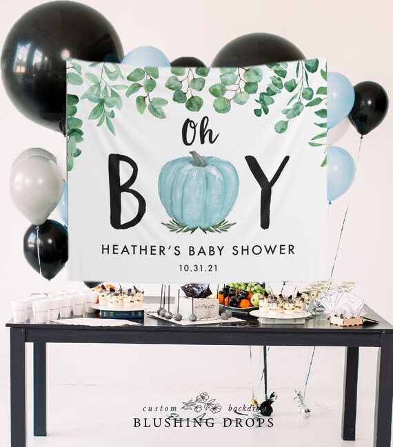 Fall Boy Baby Shower Backdrop Little Pumpkin Baby Shower - Etsy