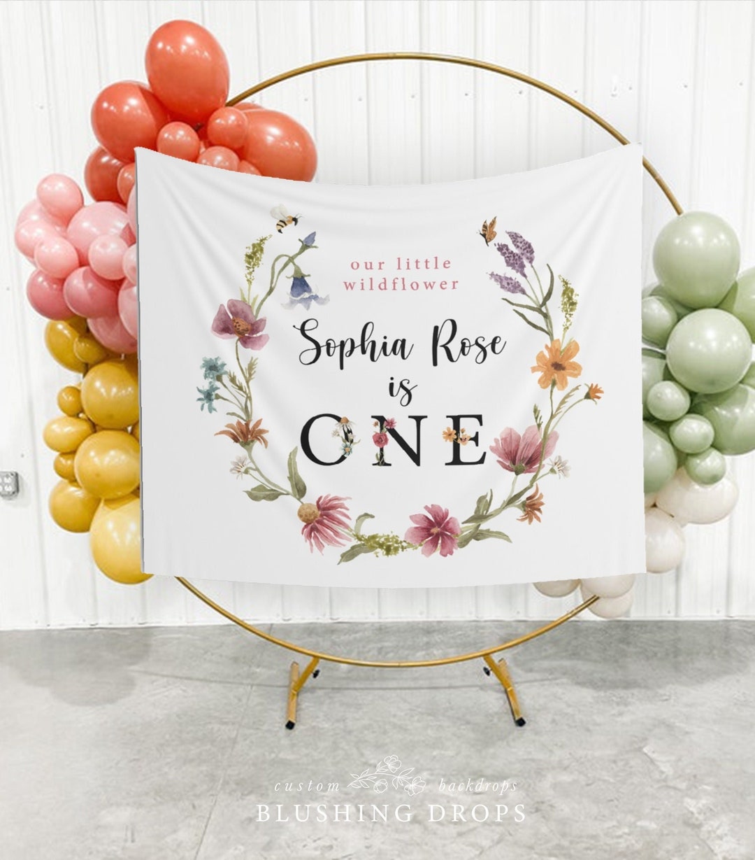 Wildflower Birthday Backdrop, Wildflower Party Decor, 1st Birthday Girl ...