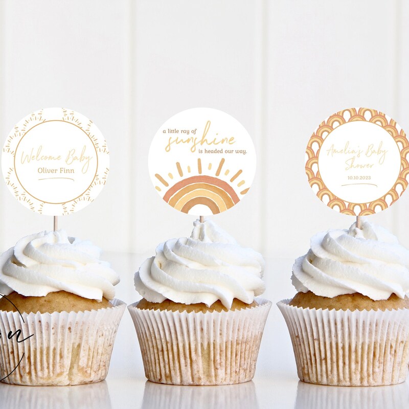 Sunshine Cupcake Topper - Etsy