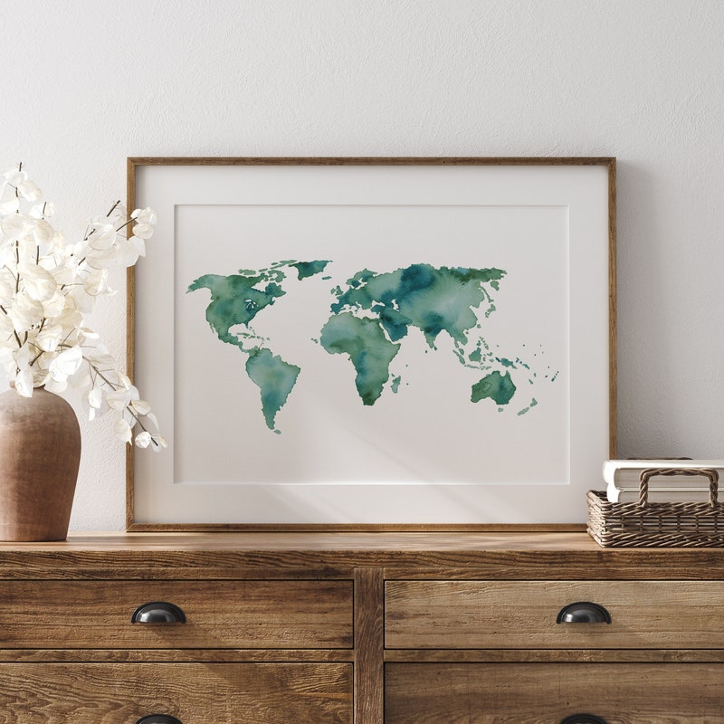 Watercolor World Map - Etsy