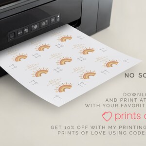 Printable Sunshine Cupcake Topper Label | Minimalist Baby Shower ...