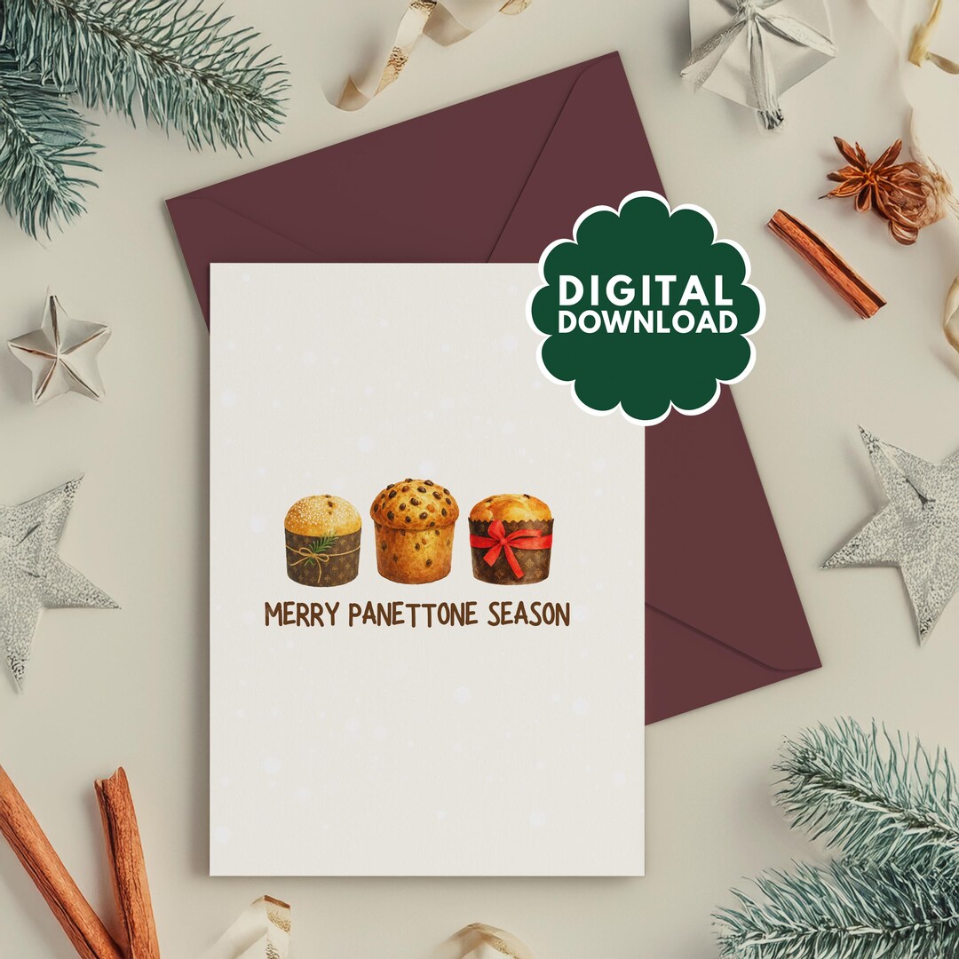 Panettone Italian Christmas Card (digital Download) - Etsy Canada