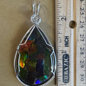 Ammolite Mosaic Triplet Pendant, Sterling Silver - Etsy