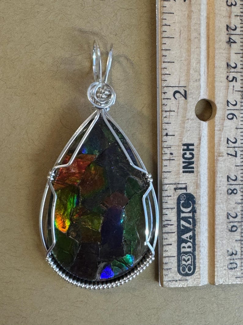 Ammolite Mosaic Triplet Pendant, Sterling Silver - Etsy