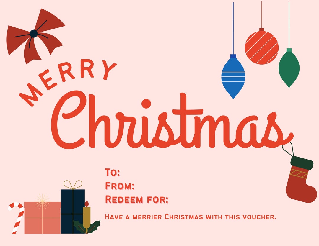 Printable Christmas Gift Voucher (customizable) - Etsy