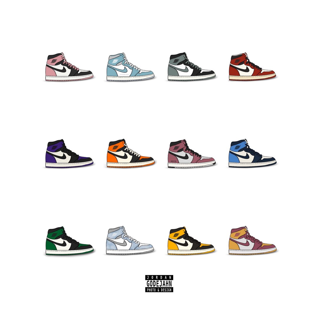 Jordan 1 Certified Lover Boy Wall Print 12 X 12 Print - Etsy