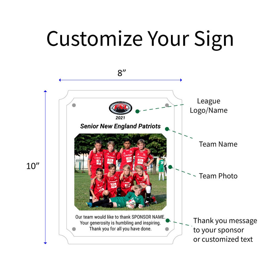 Custom Sports Plaque Team Photo Plaque Sponsor Thank You - Etsy