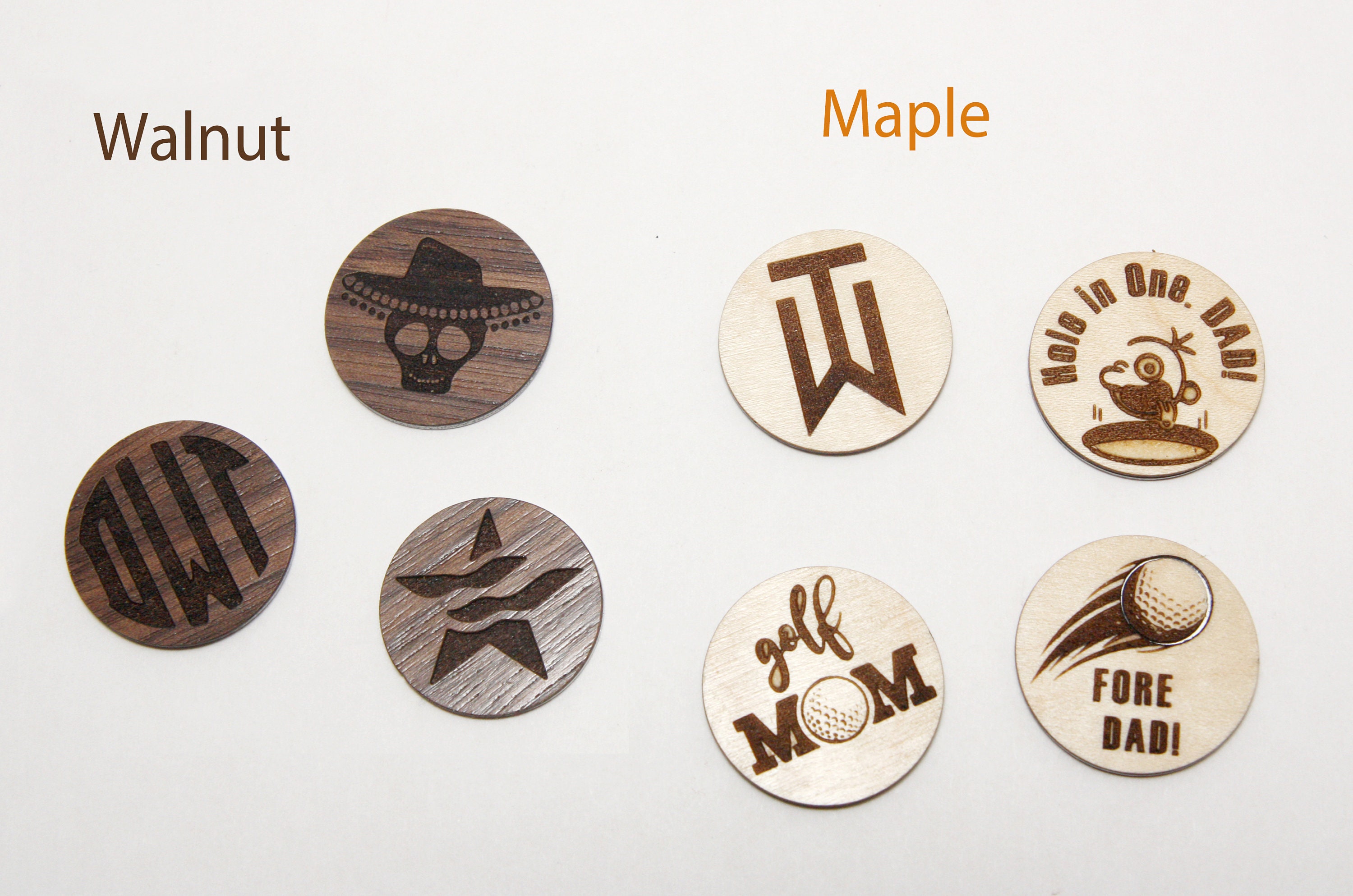 Set of 3 Identical Round Golf Ball Marker, Custom Golf Gift, Golf Lover ...
