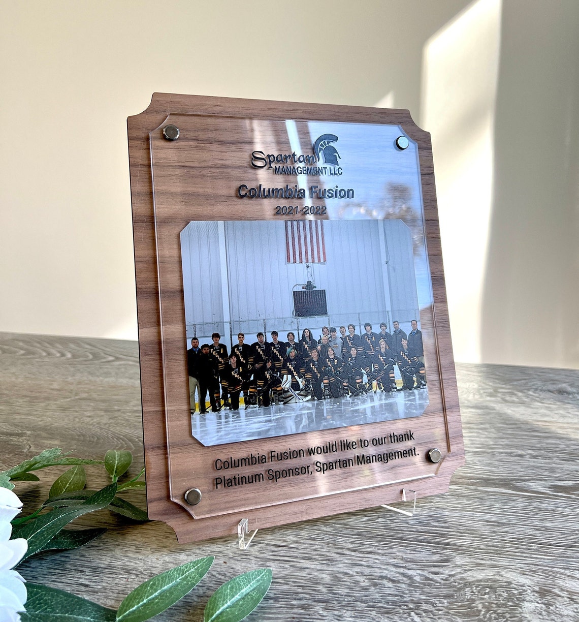 Custom Sports Plaque Team Photo Plaque Sponsor Thank You - Etsy