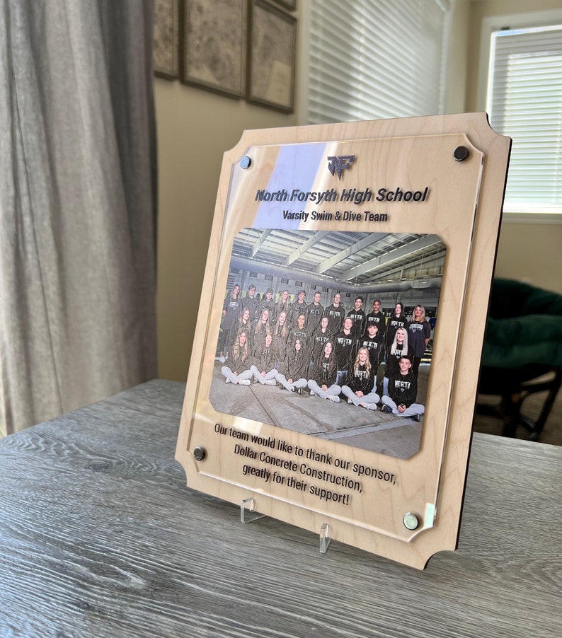 Custom Sports Plaque Team Photo Plaque Sponsor Thank You - Etsy