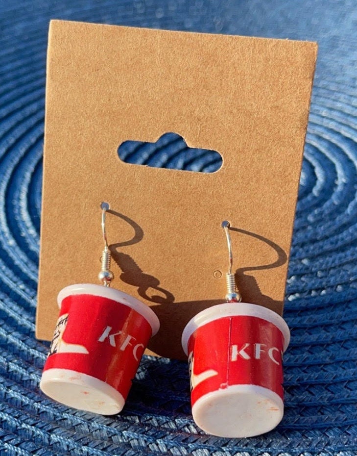 KFC Dangle Earrings | Kentucky Fried Chicken | Food Silver Jewelry - Etsy