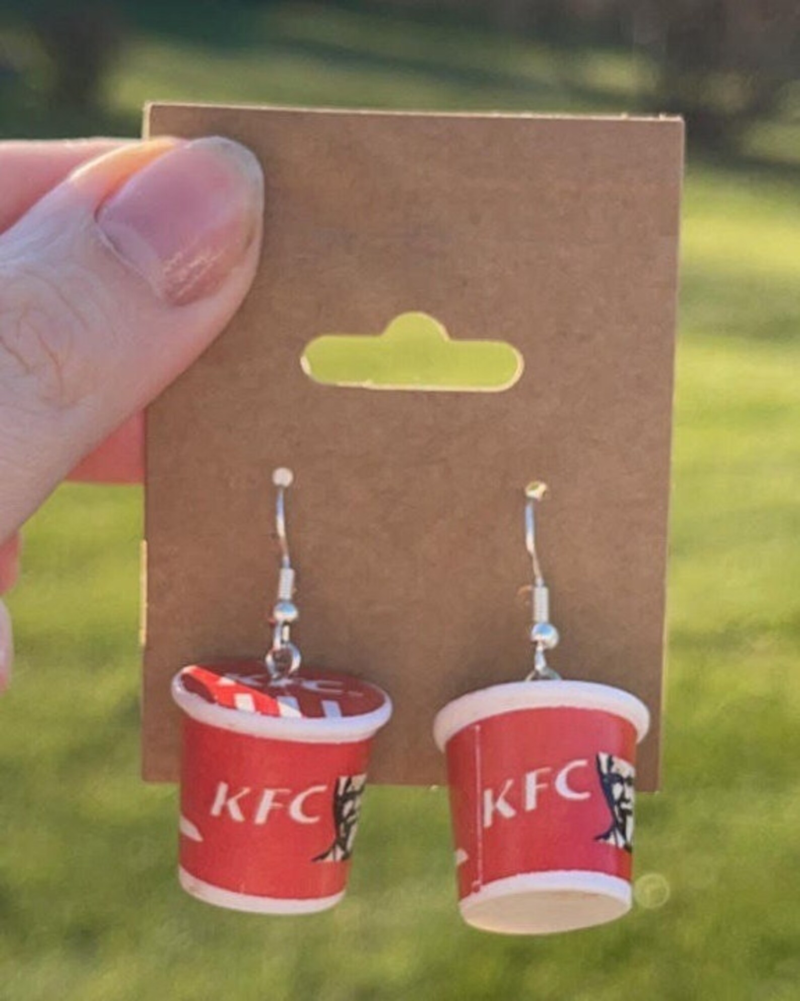 KFC Dangle Earrings | Kentucky Fried Chicken | Food Silver Jewelry - Etsy