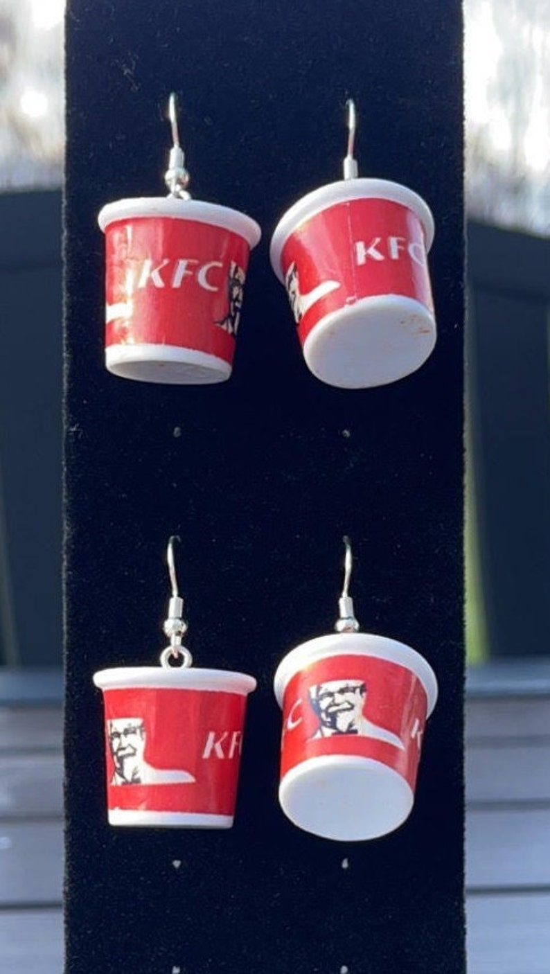 KFC Dangle Earrings | Kentucky Fried Chicken | Food Silver Jewelry - Etsy