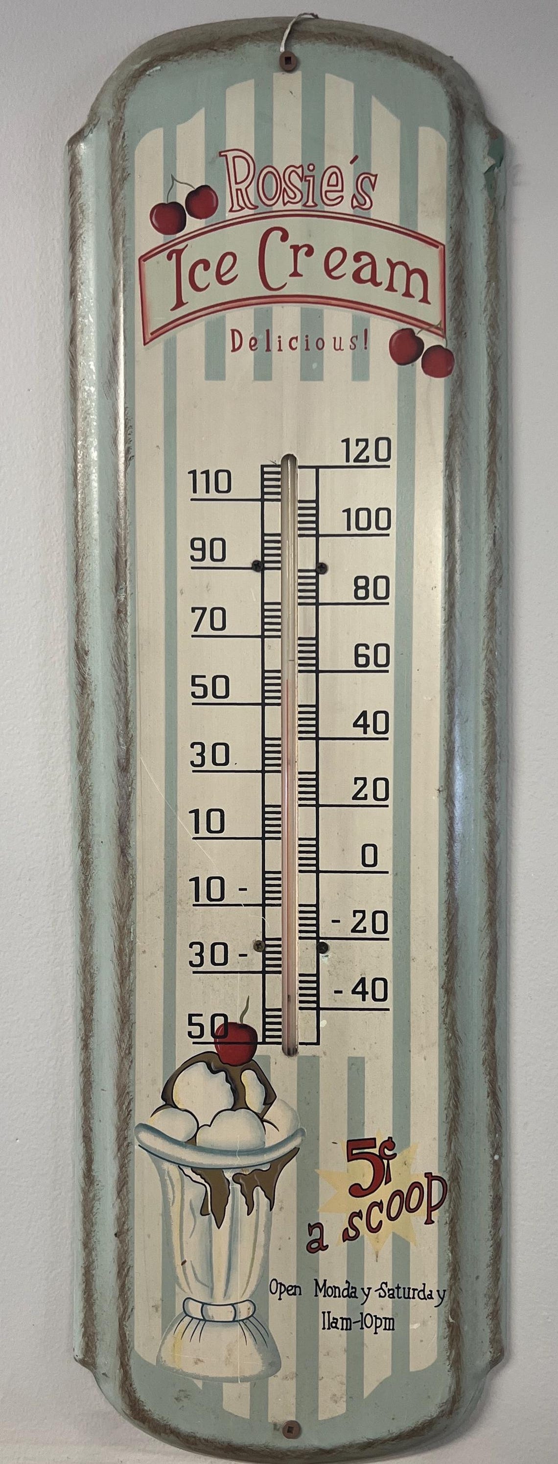Rosie’s Ice Cream Thermometer Antique, Vintage - Etsy