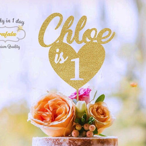 Rose Gold Glitter Happy Birthday Cake Topper Personalized - Etsy