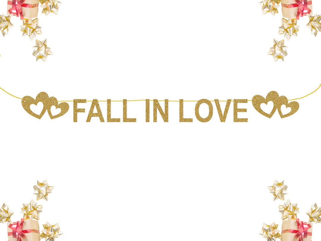 Fall in Love Glitter Banner | Wedding Engagement Photo Prop ...