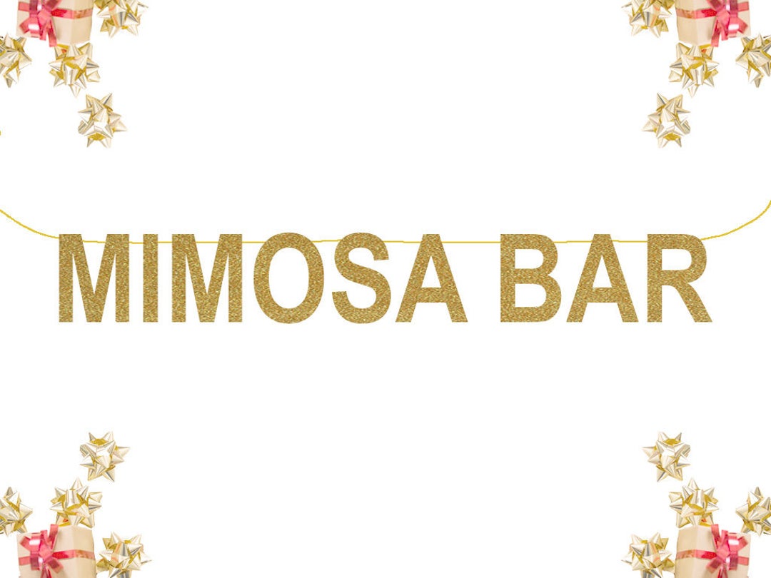 Mimosa Bar Glitter Banner | Birthday Banner | Happy Birthday | Glitter ...