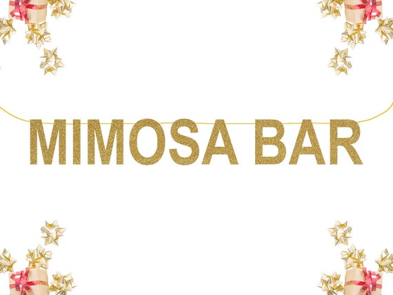 Mimosa Bar Glitter Banner Birthday Banner Happy Birthday | Etsy