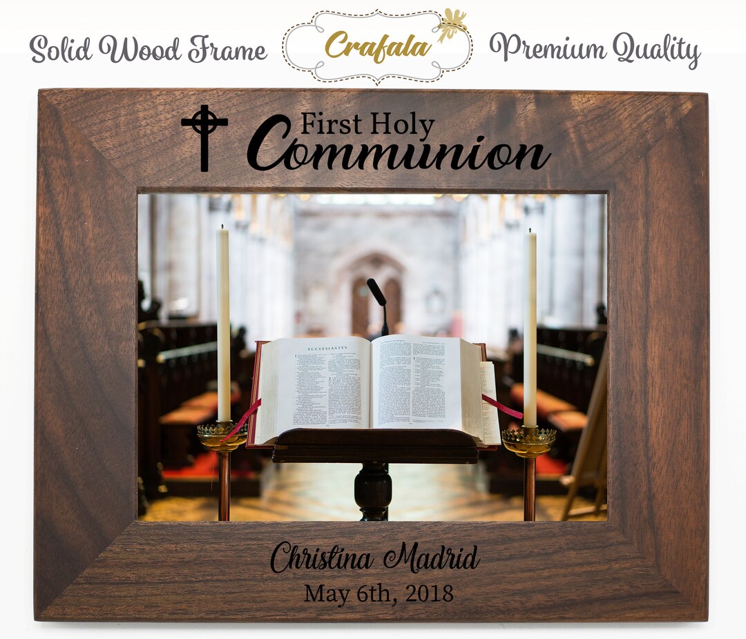 First Holy Communion Custom Frame, Personalized Solid Wood Frame ...