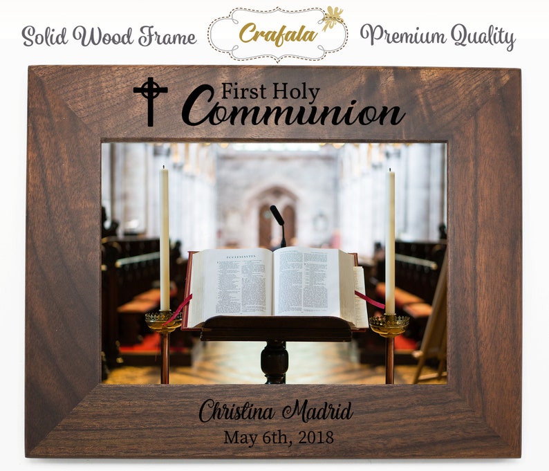 First Holy Communion Custom Frame Personalized Solid Wood - Etsy