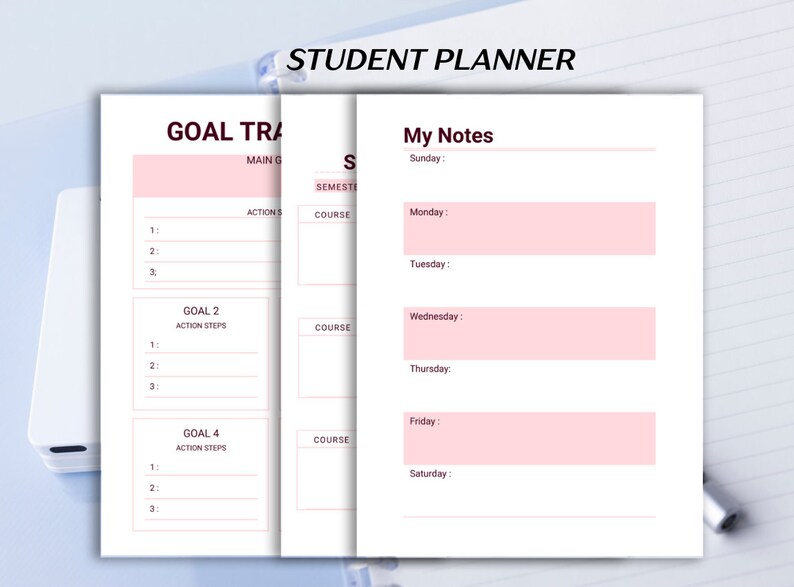 Student Planner Printable | Editable Academic Planner Template Student ...
