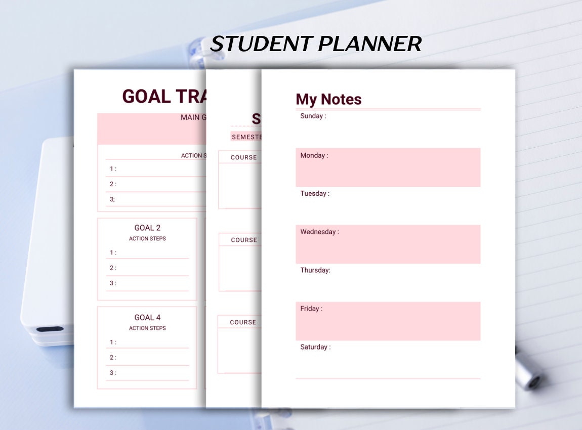 Student Planner Printable | Editable Academic Planner Template Student ...