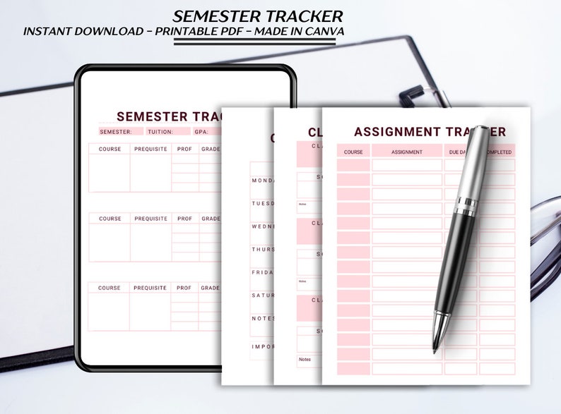 Student Planner Printable | Editable Academic Planner Template Student ...