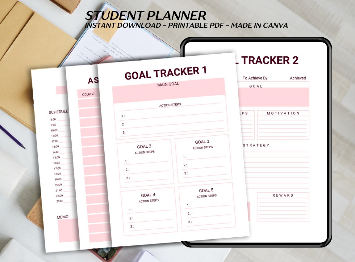 Student Planner Printable | Editable Academic Planner Template Student ...