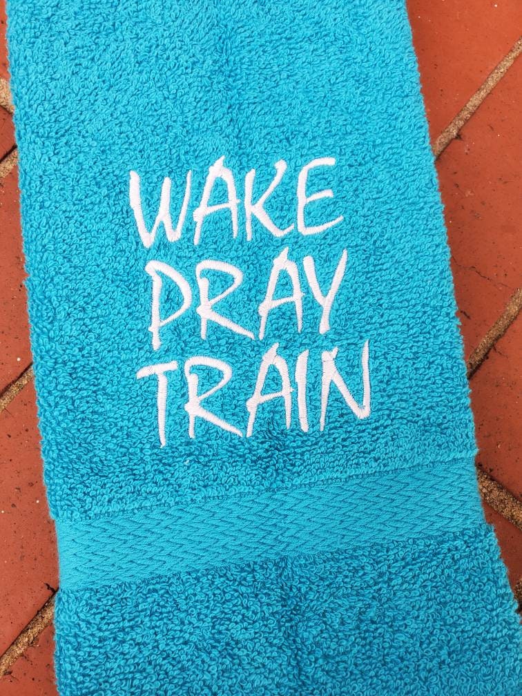 Wake Pray Train Sweat Towel Gym Towel Monogrammed Gifts - Etsy