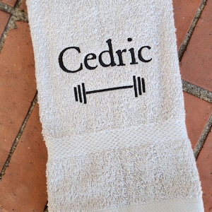 Personalized Barbell Gym Towel: Monogrammed Cotton Sweat Towel - Etsy