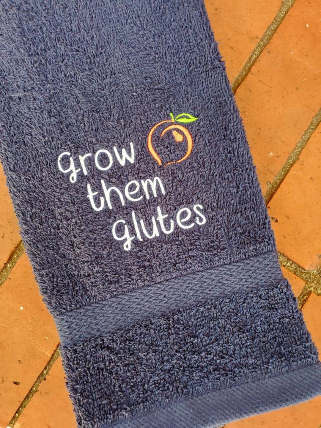 Personalized Gym Towel: Grow the Glutes Peach Design - Etsy
