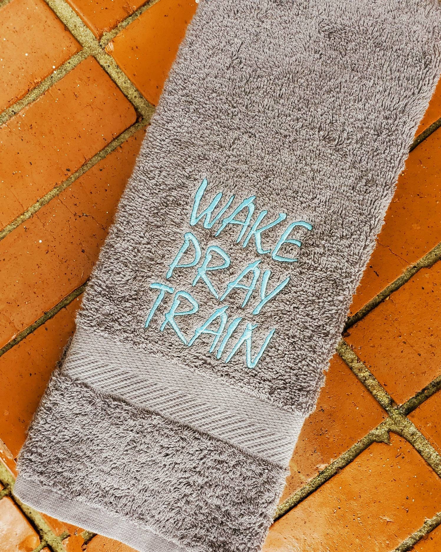 Wake Pray Train Sweat Towel Gym Towel Monogrammed Gifts - Etsy