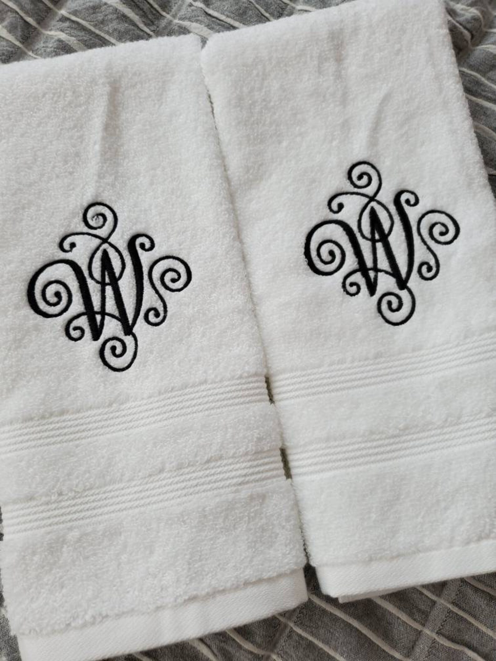 Fancy Initial Hand Towel 1 for Bathroom Sweat Towels | Etsy