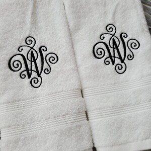 Fancy Initial Hand Towel (1) for Bathroom, Sweat Towels, Decorative ...