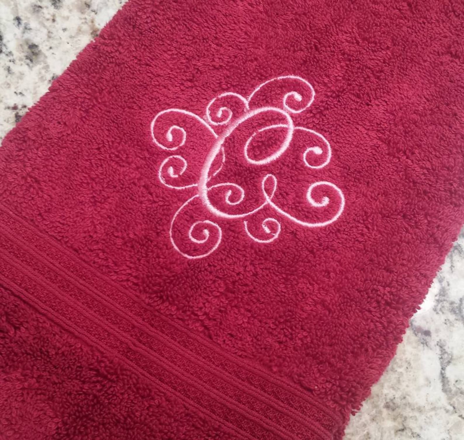 Fancy Initial Hand Towel 1 for Bathroom Sweat Towels | Etsy