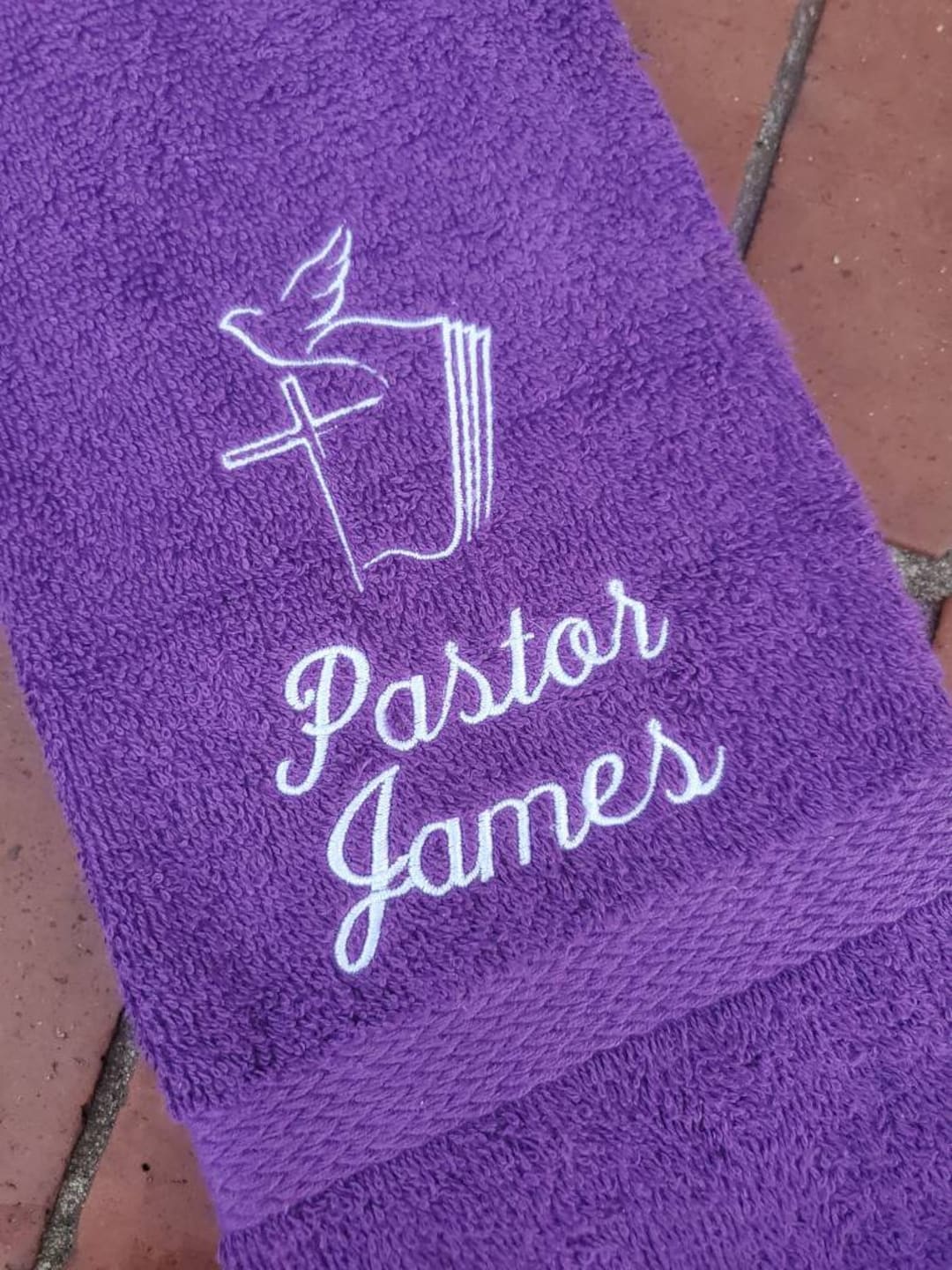 Personalized Religious 16x26 Hand Towel, Embroidered Name & Cross Gift ...