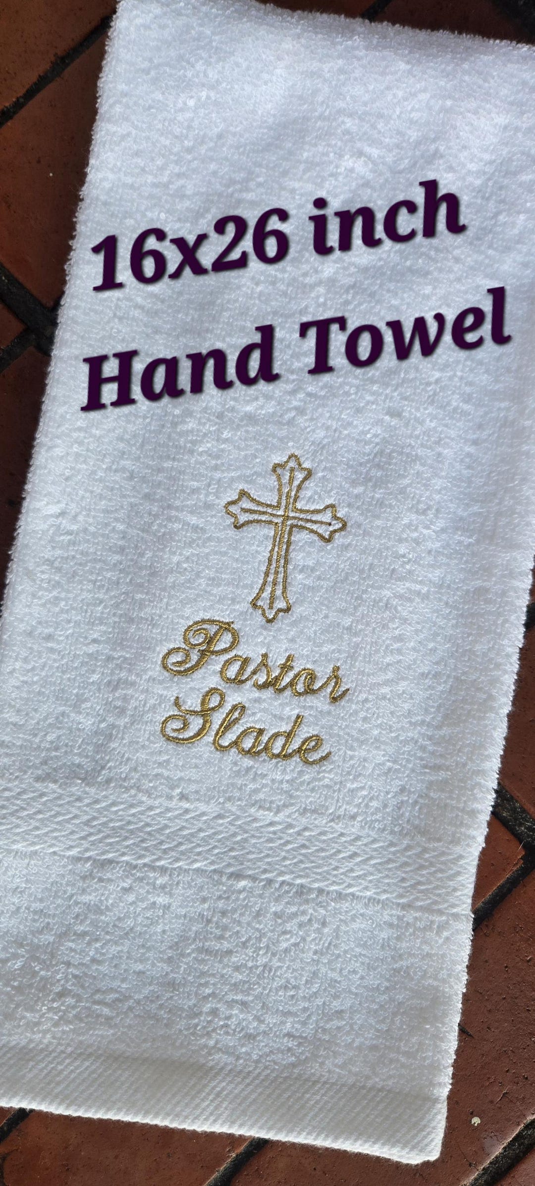Personalized Elegant Cross Hand Towel (16x26 Inches) - Etsy