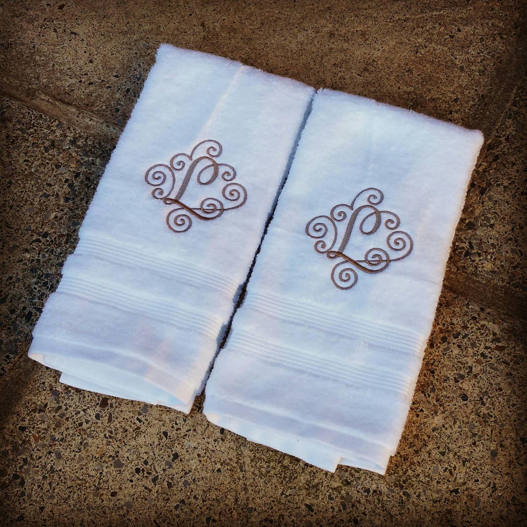 Fancy Initial Hand Towel (1) for Bathroom, Sweat Towels, Decorative ...