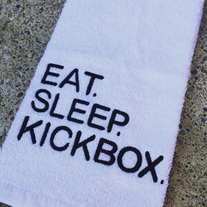 Eat Sleep Kickbox Sweat Towel, Gym Towel, Hand Towel Gifts, Sports ...
