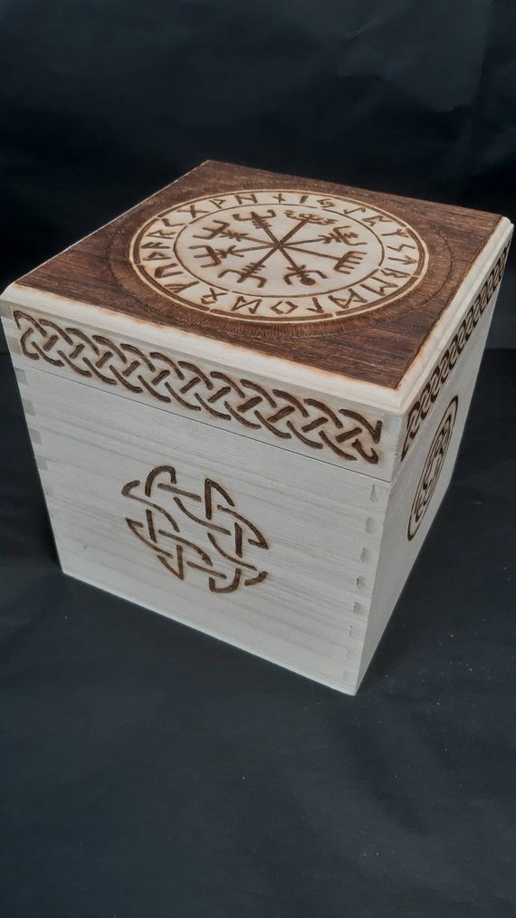 Wooden Celtic Treasure Chest Wooden Box With Celtic Cross – Siesta