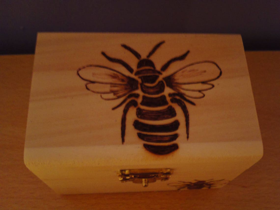 Bee Bumblebee Stylised Wooden Treasure Chest Gift Jewellery - Etsy