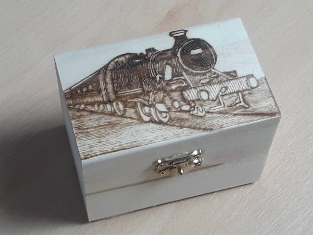 Train Steam Engine Locomotive Design Small Treasure Chest Gift Box ...