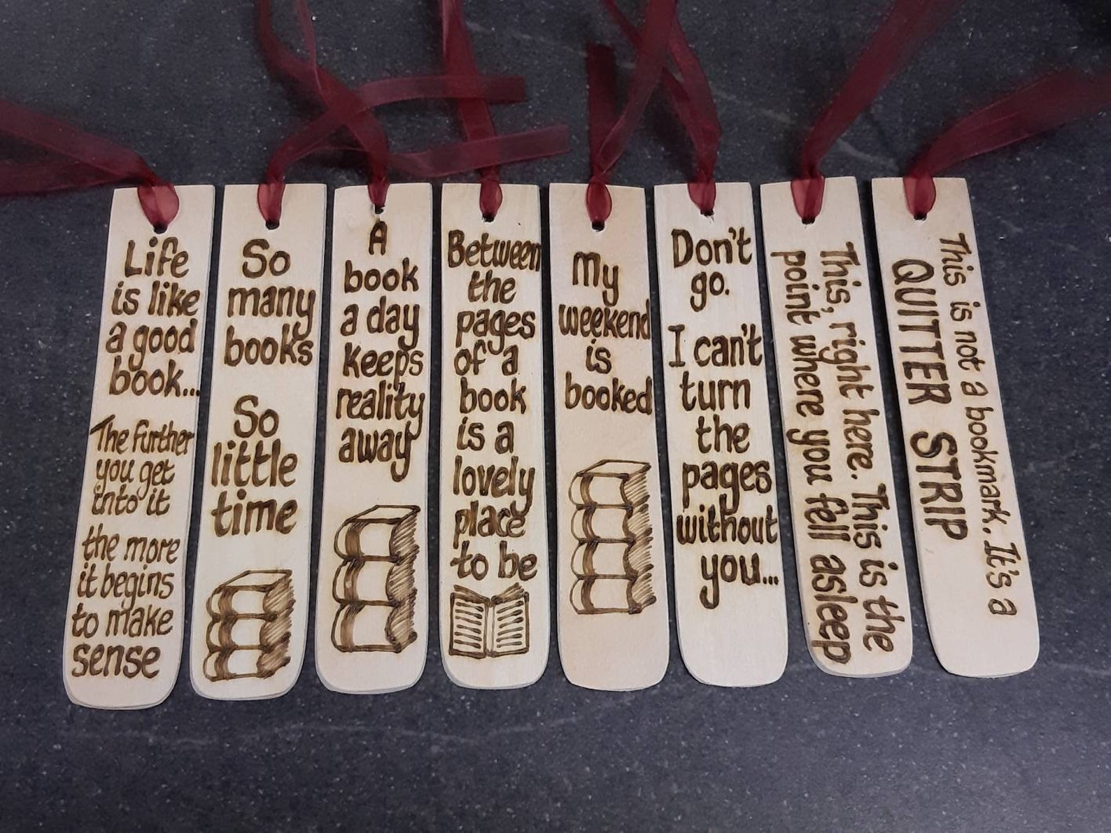 Funny Bookmark - Pyrography Wooden Bookmark Tag or Label Unique Gift ...