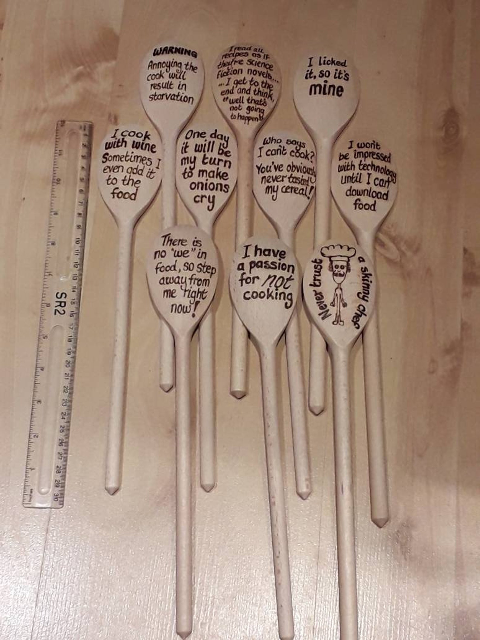 Wooden Spoon With Pyrography Design - Funny Gift Comedy Spoon ...