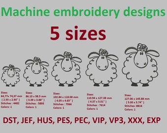 Sheep Machine Embroidery Design, Lamb Embroidery Designs, Mini Sheep ...