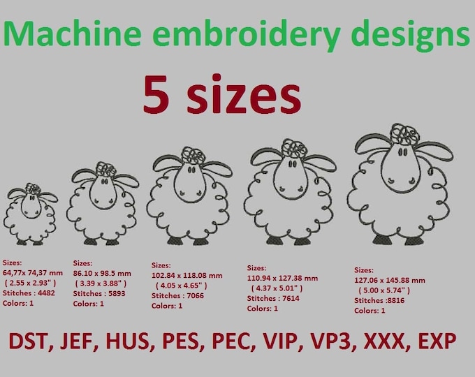 Sheep Machine Embroidery Design Lamb Embroidery Designs Mini - Etsy