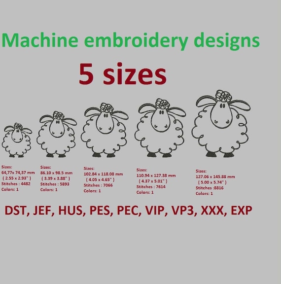 Sheep Machine Embroidery Design Lamb Embroidery Designs Mini | Etsy